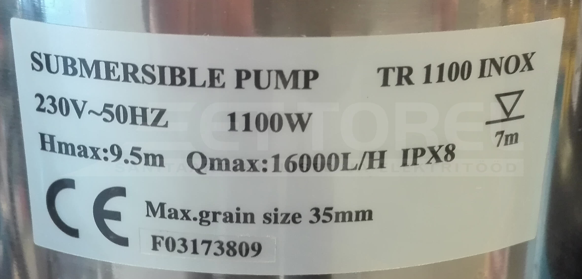Tühjenduspump PUMP TR1100 INOX